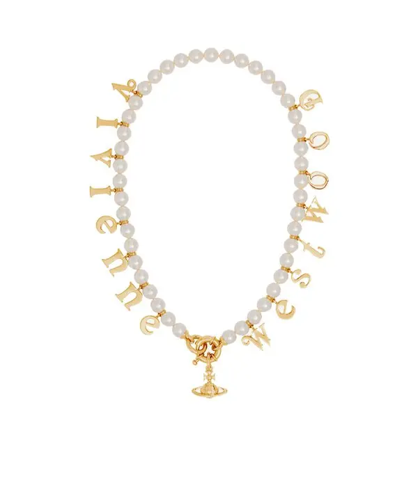 VIVIENNE WESTWOOD Leanne Logo Charm Necklace - Yellow