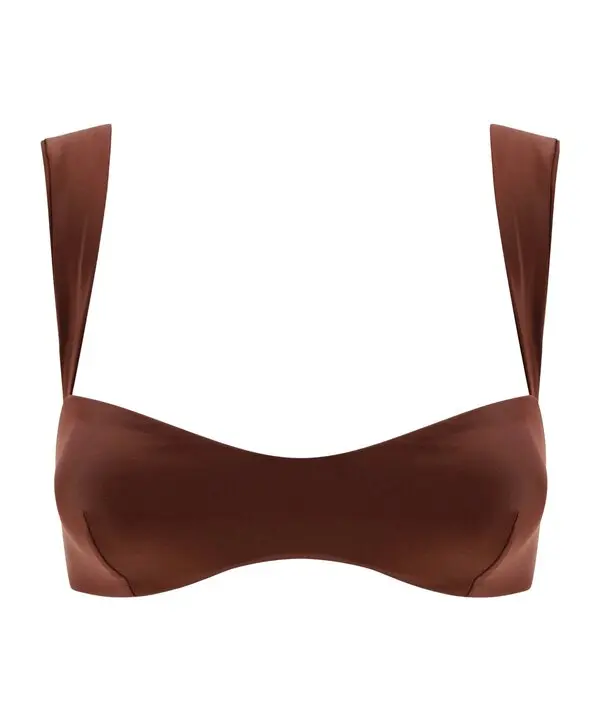 Magda Butrym Wide-strap Bikini Top - Brown