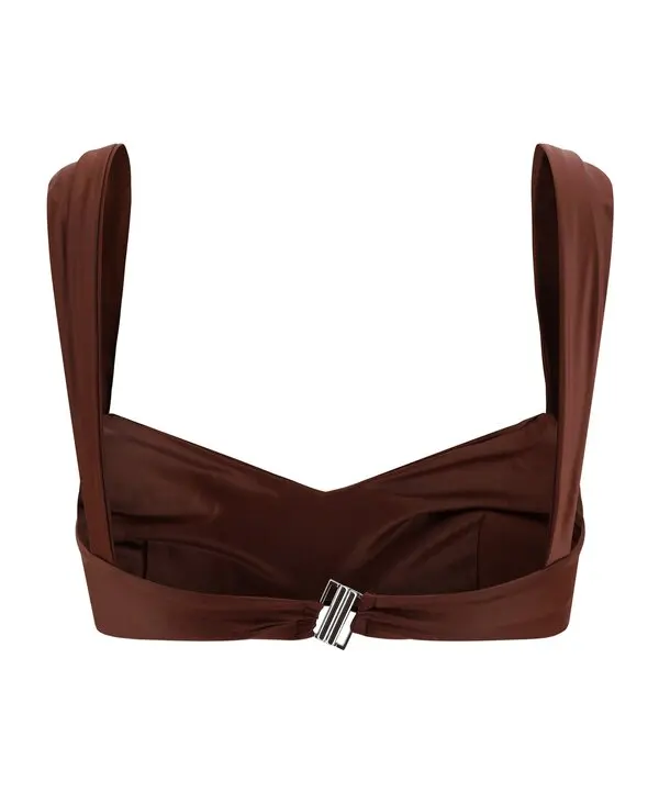 Magda Butrym Wide-strap Bikini Top - Brown