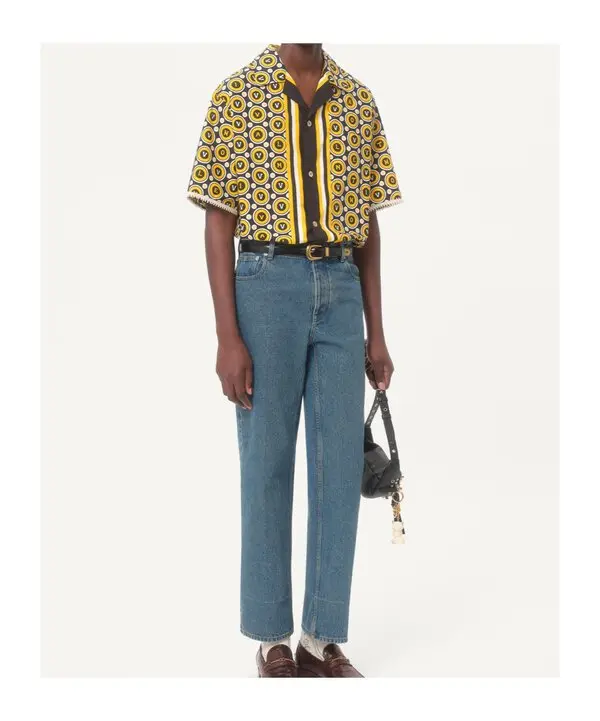 Valentino Garavani Straight Leg Jeans With Logo Patch - Blue