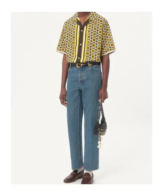 Valentino Garavani Straight Leg Jeans With Logo Patch