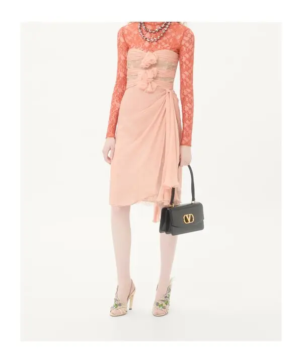 Valentino Garavani Lace-embellished Midi Dress