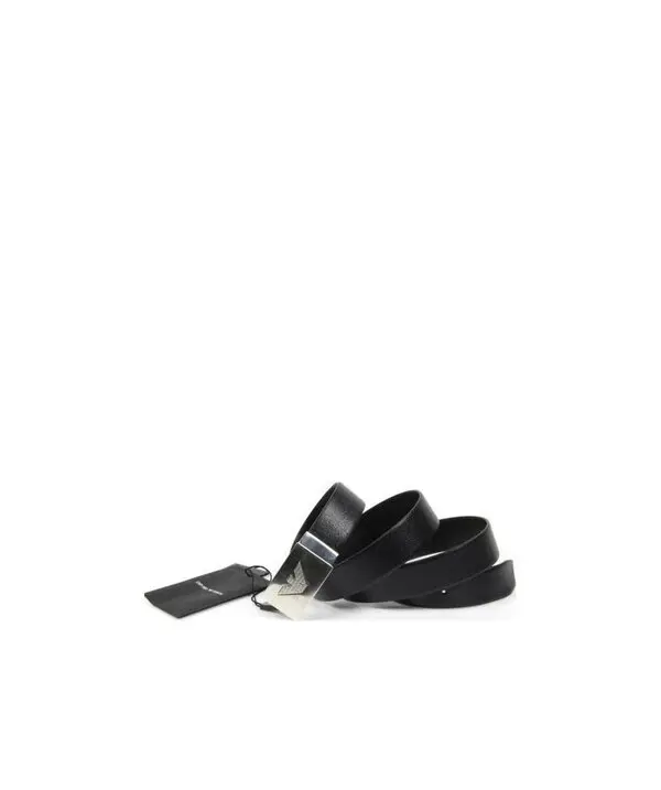 Emporio Armani Double-sided Logo Belt - Black