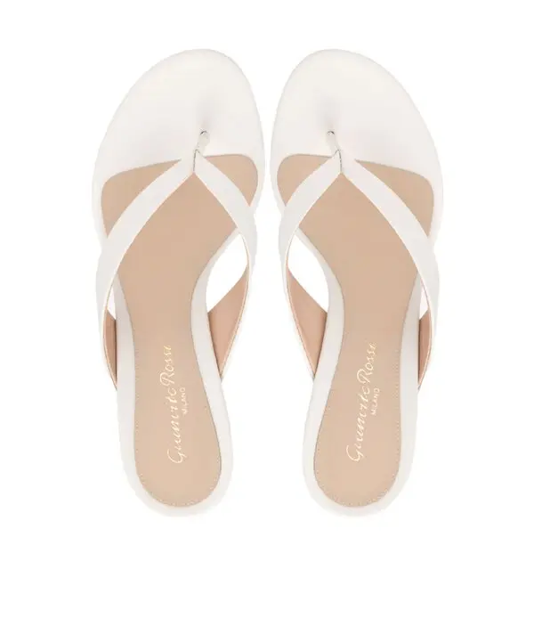 GIANVITO ROSSI Sofia Thong 70 Leather Heeled Sandals - Offwhite