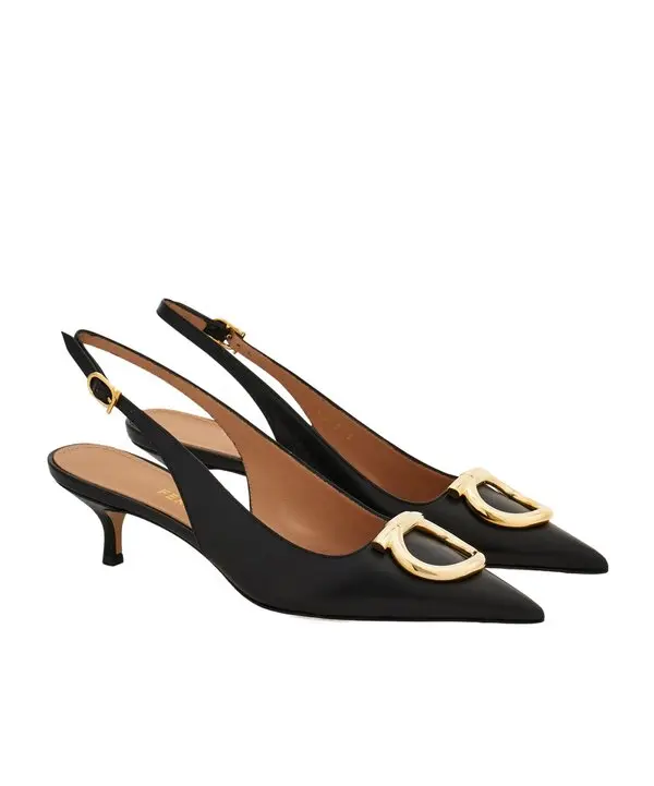 FERRAGAMO Maxi Gancini Slingback Pump - Black