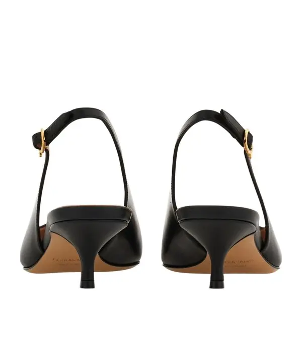FERRAGAMO Maxi Gancini Slingback Pump - Black