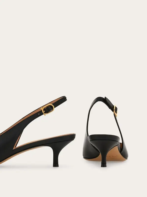 FERRAGAMO Maxi Gancini Slingback Pump - Black