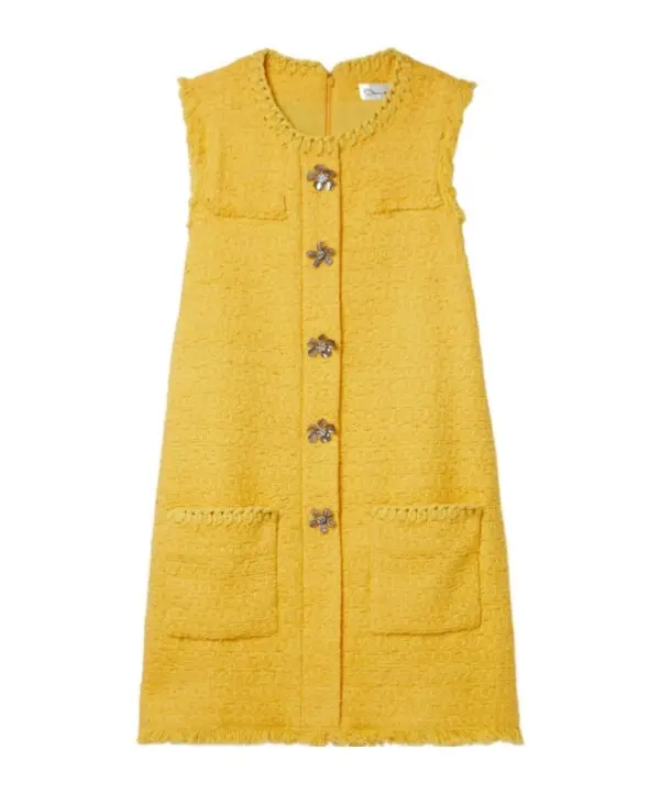 Oscar De La Renta Embellished Tweed Mini Dress