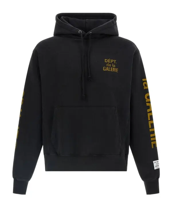 GALLERY DEPT. Long-sleeved Hooded Sweatshirt With Lettering - Black