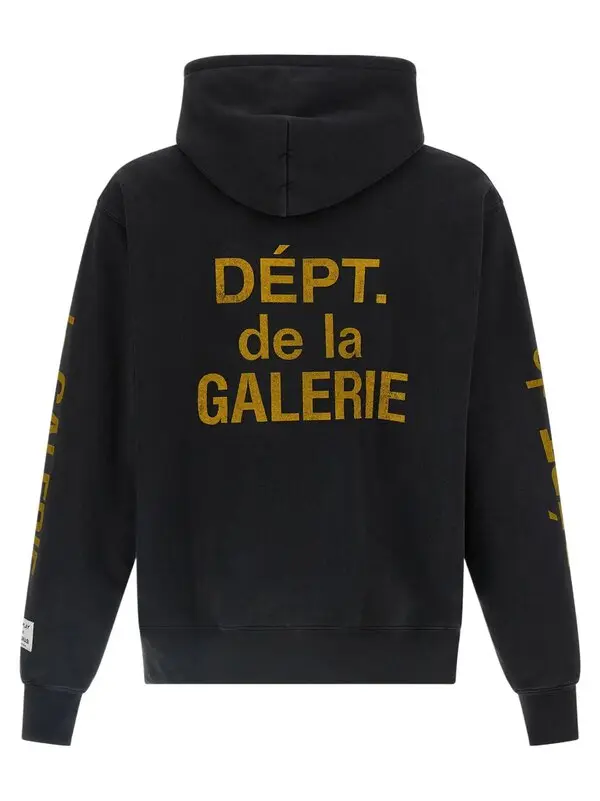 GALLERY DEPT. Long-sleeved Hooded Sweatshirt With Lettering - Black