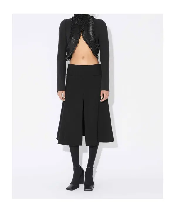 Alaïa Mid-length A-line Skirt With Front Seam Pockets - Black