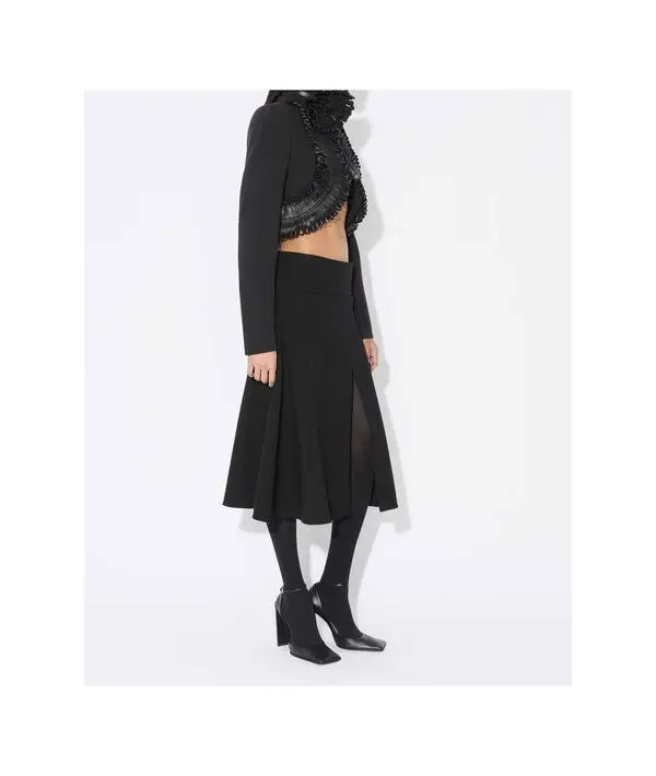 Alaïa Mid-length A-line Skirt With Front Seam Pockets - Black