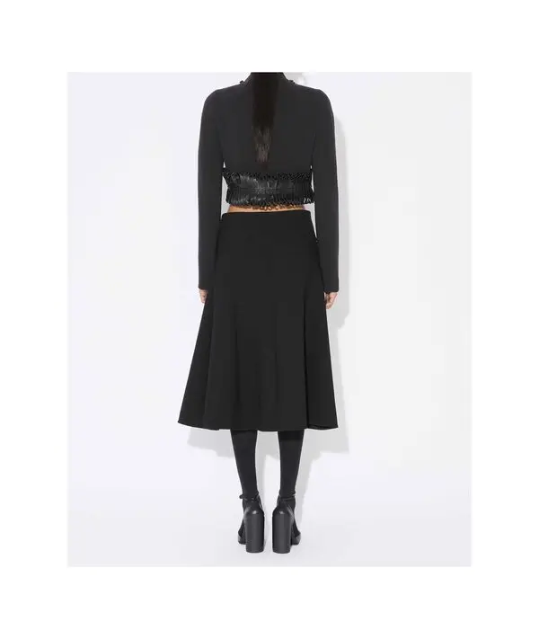 Alaïa Mid-length A-line Skirt With Front Seam Pockets - Black