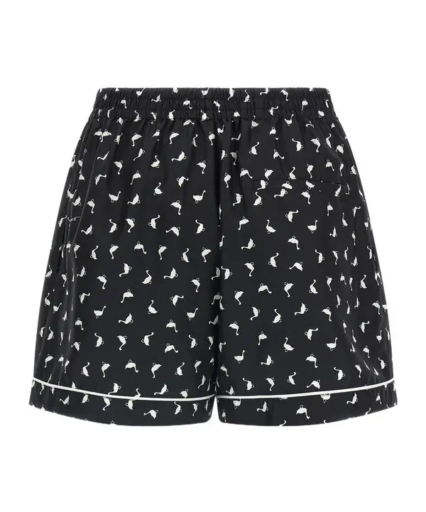 Moschino Allover Printed Satin Shorts - Black