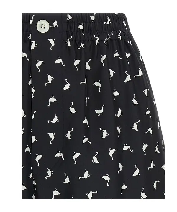 Moschino Allover Printed Satin Shorts - Black