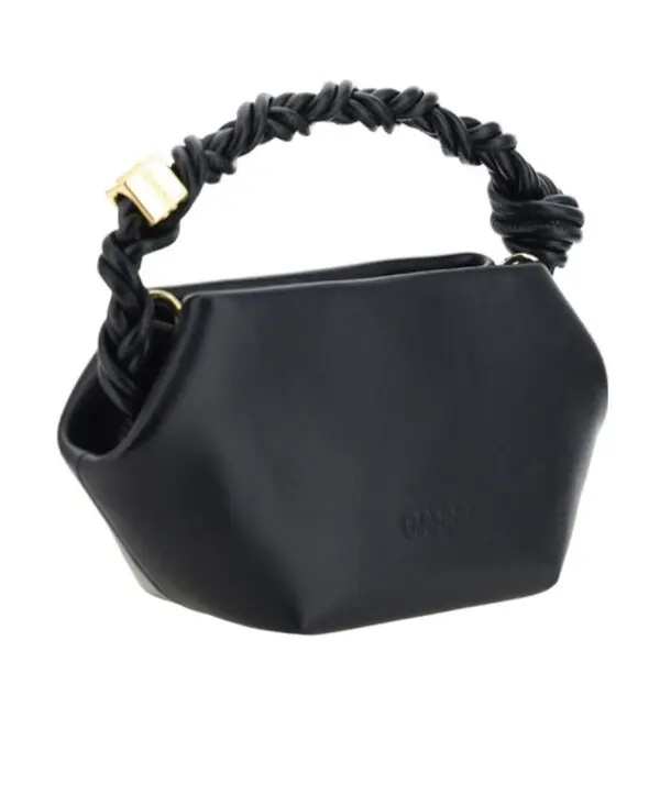 GANNI Bou Logo-embossed Top Handle Bag - Black