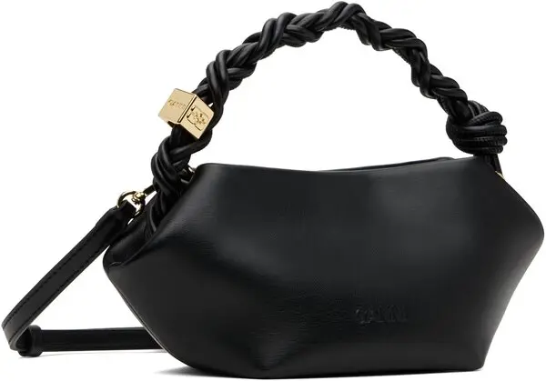 GANNI Bou Logo-embossed Top Handle Bag - Black