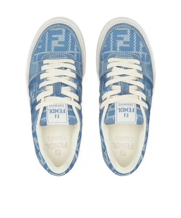 Fendi Match Panelled Low-top Sneakers - Light Blue