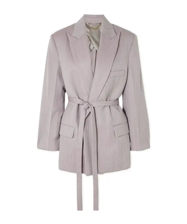 Victoria Beckham Belted Blazer - Gray