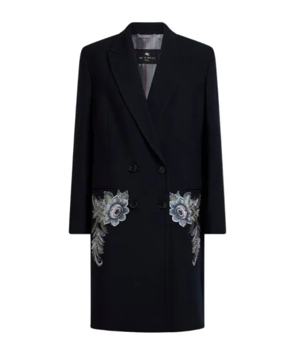 Etro Double Breasted Embroidered Coat