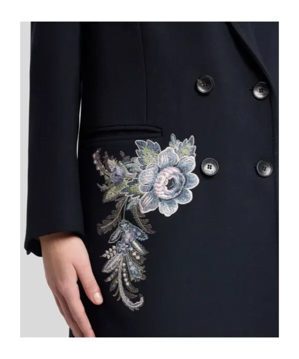 Etro Double Breasted Embroidered Coat