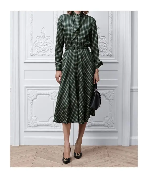 Dior Mid-length Belted Shirtdress With Cd Mother-of-pearl Buttons