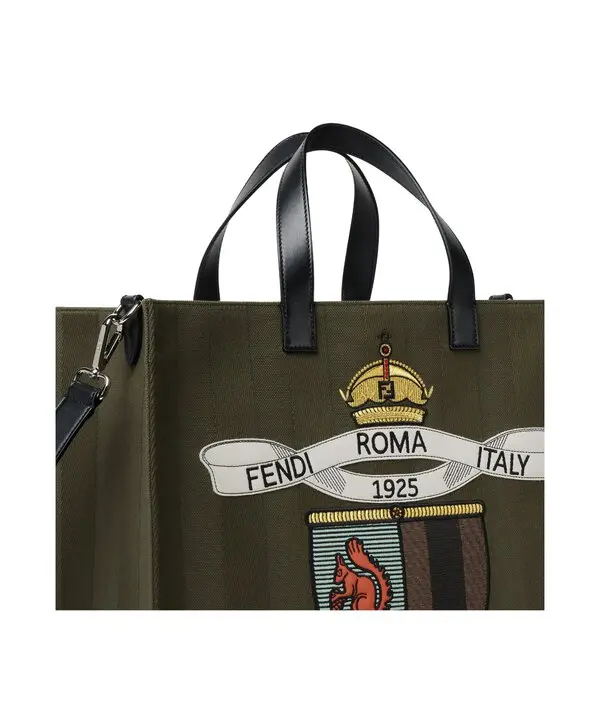 Fendi Club Crest Embroidered Tote Bag - Green