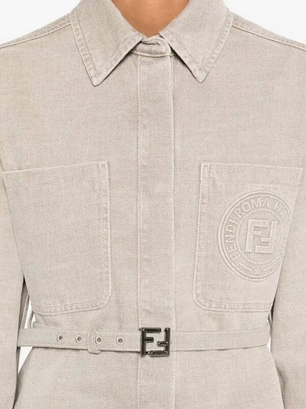 Fendi Belted Waist Denim Jacket
