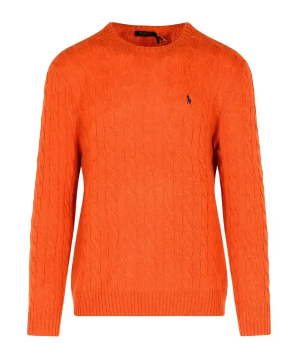 Polo Ralph Lauren Pony Embroidered Cable-knit Jumper - Orange
