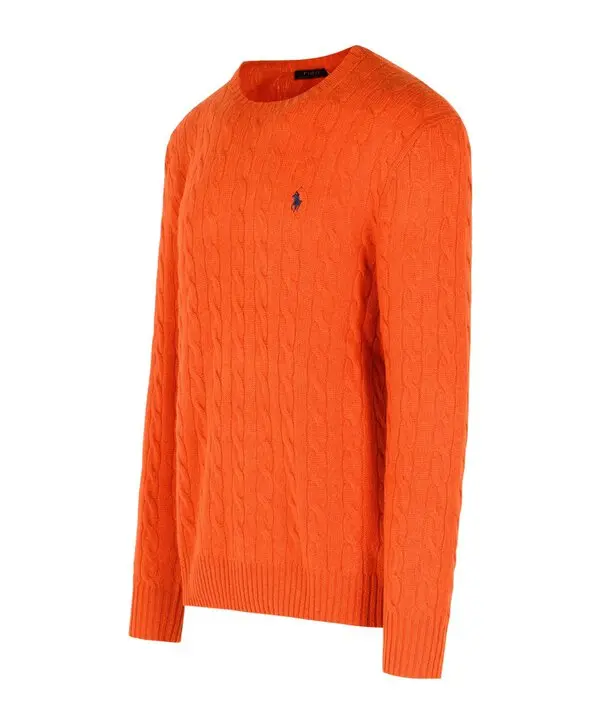 Polo Ralph Lauren Pony Embroidered Cable-knit Jumper - Orange