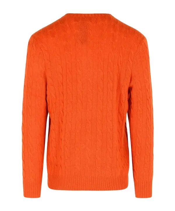 Polo Ralph Lauren Pony Embroidered Cable-knit Jumper - Orange
