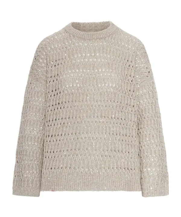 Brunello Cucinelli Crochet Crewneck Jumper - Beige