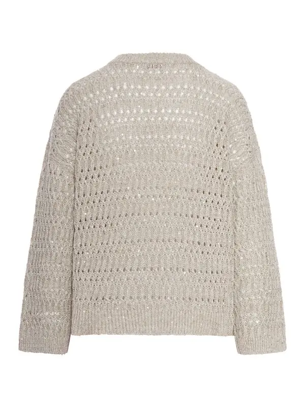 Brunello Cucinelli Crochet Crewneck Jumper - Beige
