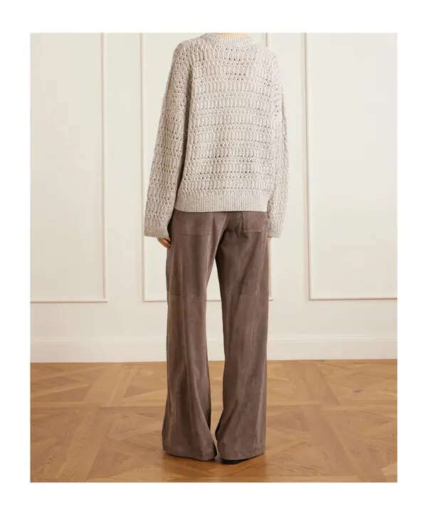 Brunello Cucinelli Crochet Crewneck Jumper - Beige