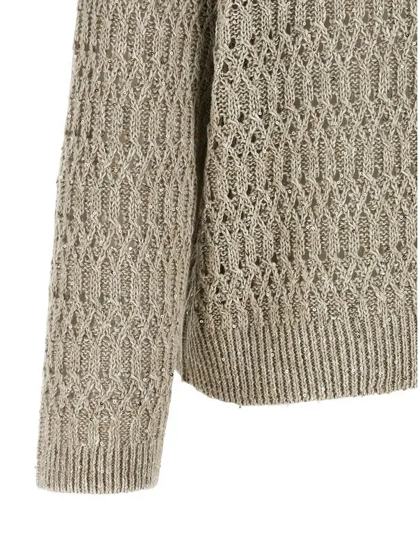 Brunello Cucinelli Crochet Crewneck Jumper - Beige