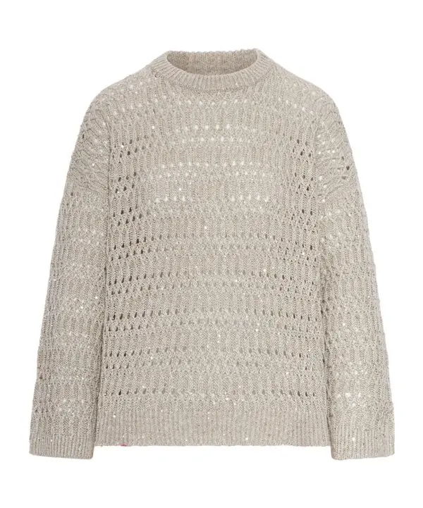 Brunello Cucinelli Crochet Crewneck Jumper - Nude