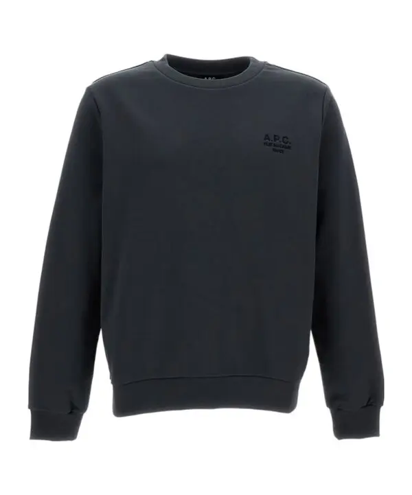 A.p.c. Logo Embroidered Crewneck Sweatshirt - Black