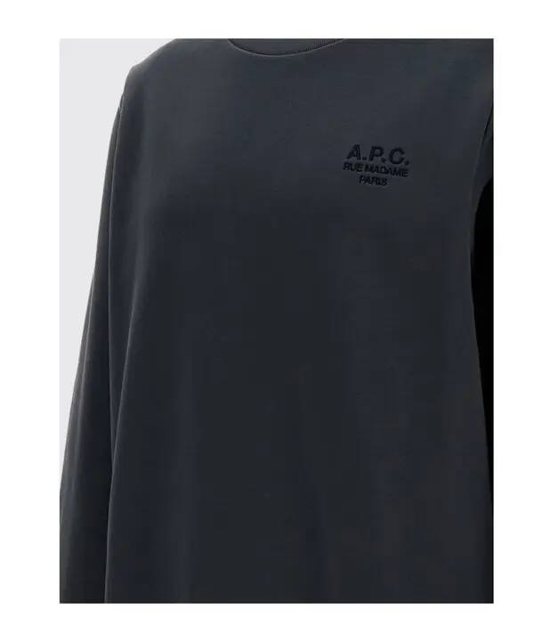 A.p.c. Logo Embroidered Crewneck Sweatshirt - Black