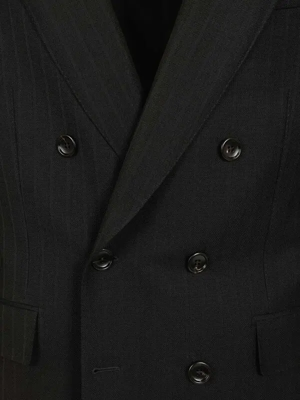 TOM FORD Double-breasted V-neck Jacket - Black