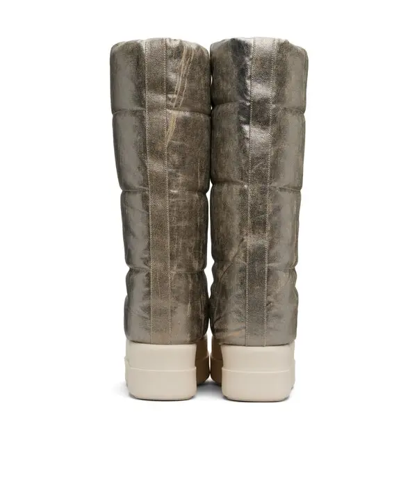 Rick Owens Mid-calf Quilted Denim Boots - Gray