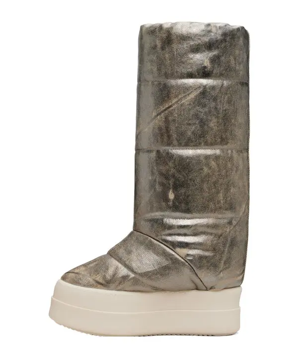 Rick Owens Mid-calf Quilted Denim Boots - Gray