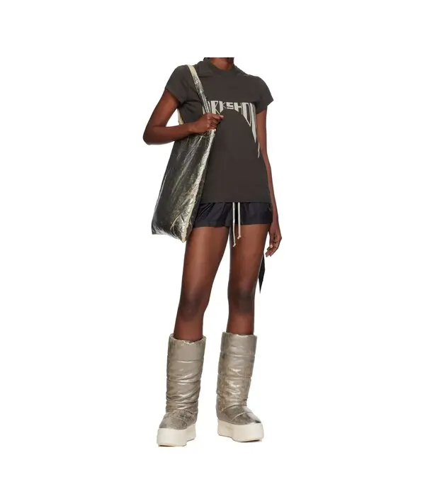 Rick Owens Mid-calf Quilted Denim Boots - Gray