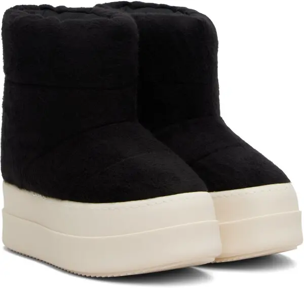 Rick Owens Fleece Mega Bumper Lunar Boots - Black