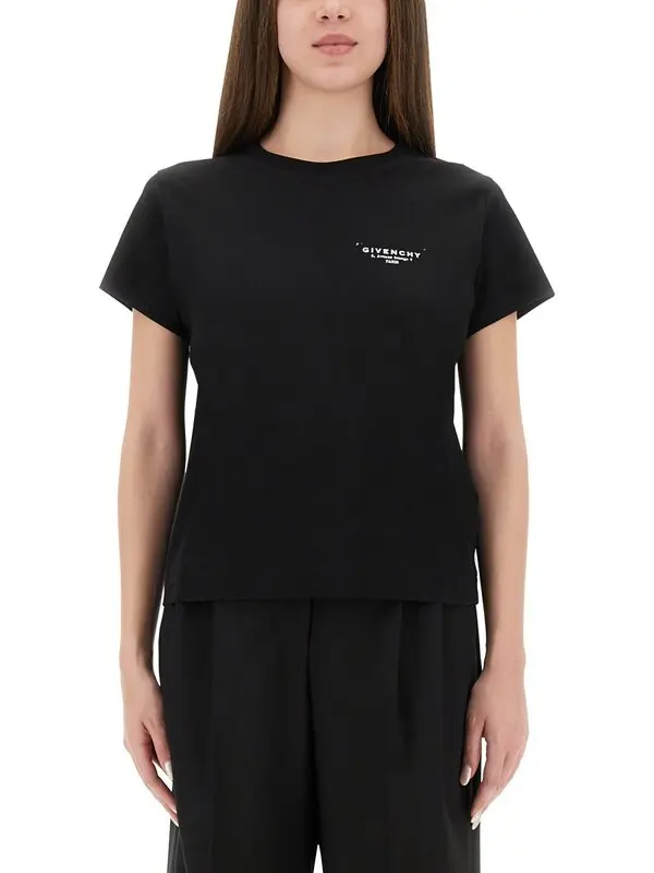 Givenchy Logo Printed Crewneck T-shirt - Black