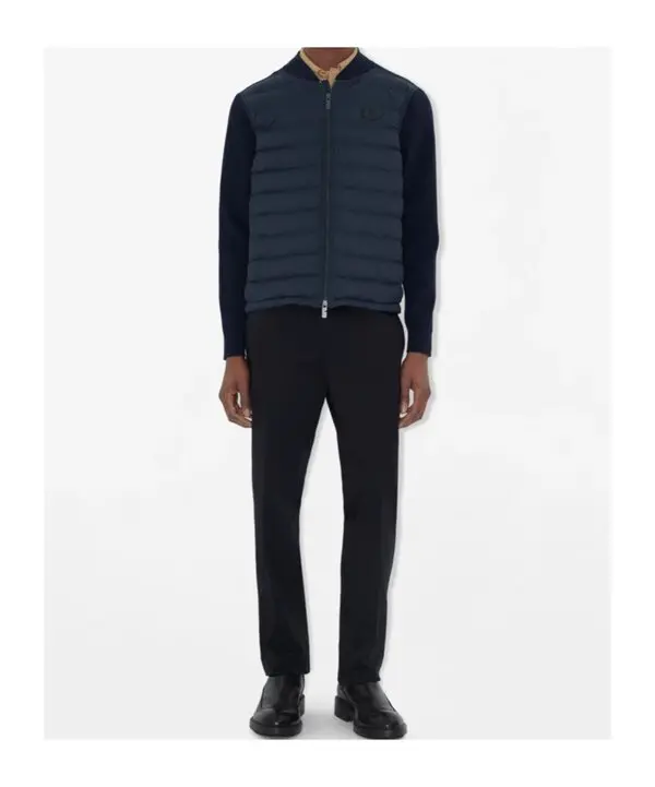 Burberry Quilted Nylon And Wool Jacket With Knight Motif