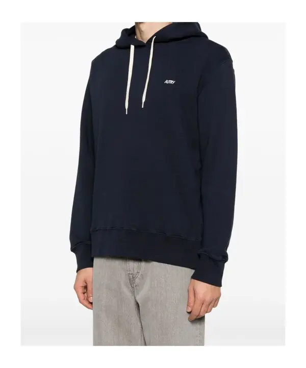 AUTRY Logo Drawstring Hoodie - Black