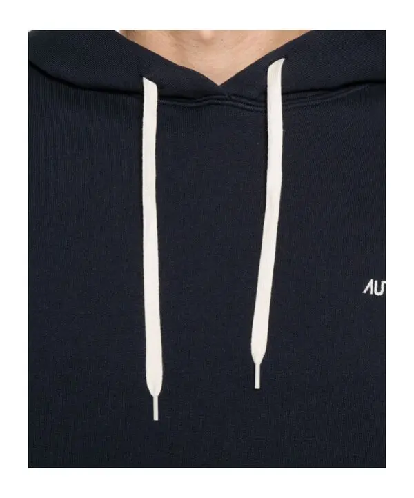 AUTRY Logo Drawstring Hoodie - Black