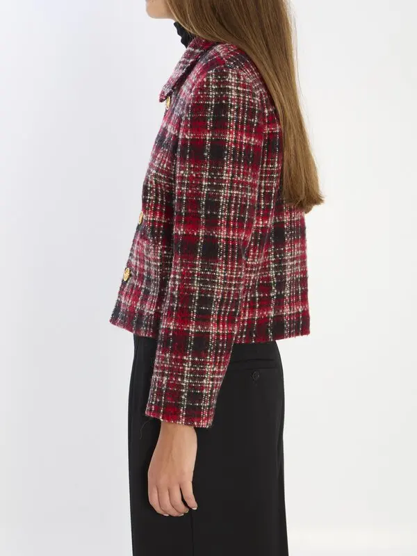 Celine Charlotte Jacket In Check Wool - No