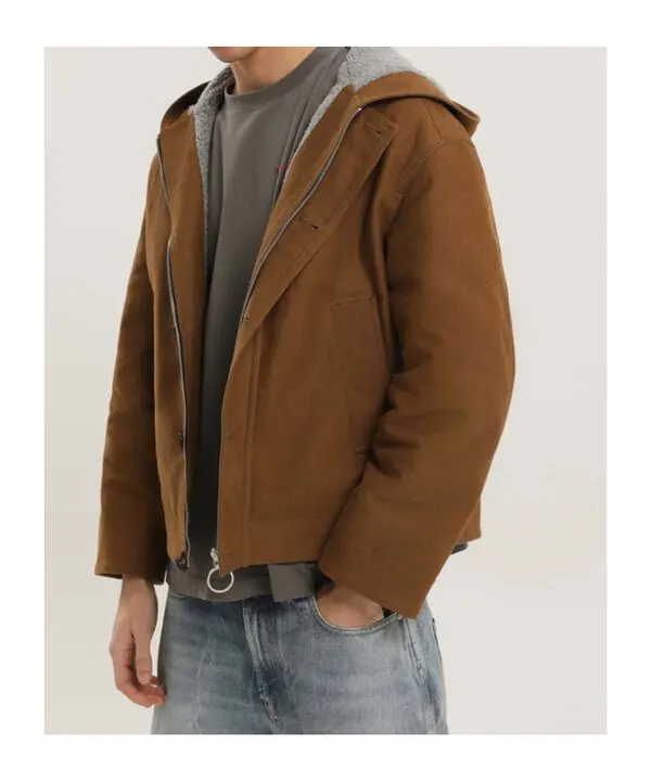 1989 STUDIO Textured Hooded Coat