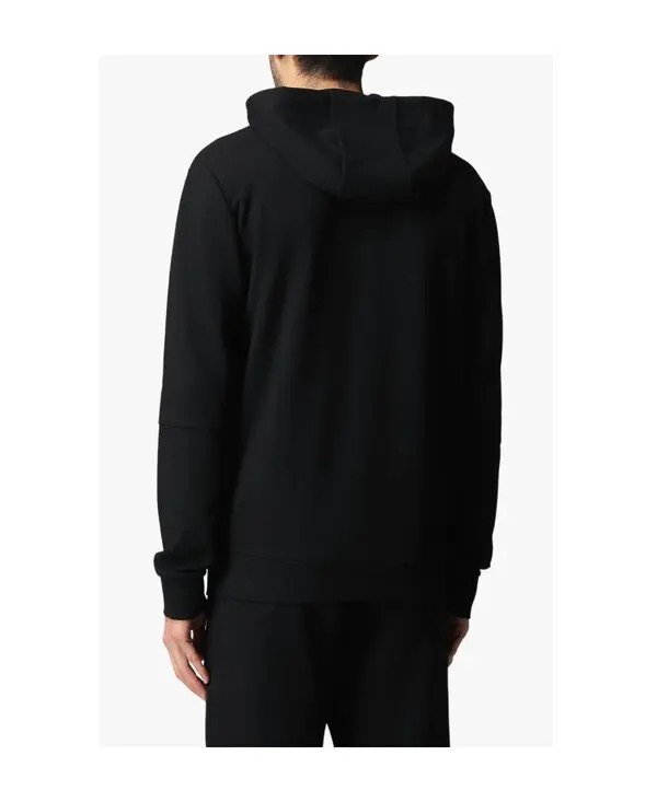 EA7 Hooded Zip-up Jacket With Contrasting Stripe Detail